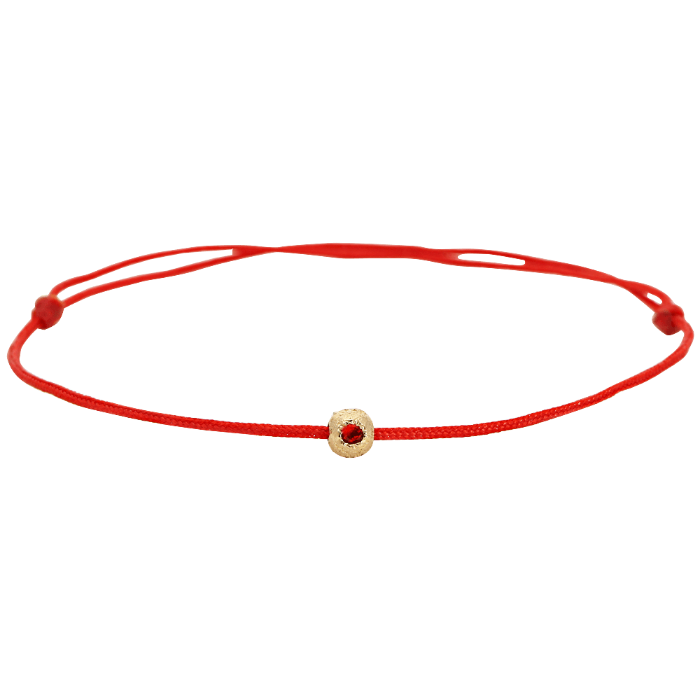 TALE CHARMS raudono siūlo apyrankė su frezuotu raudono aukso dekoru ir ...